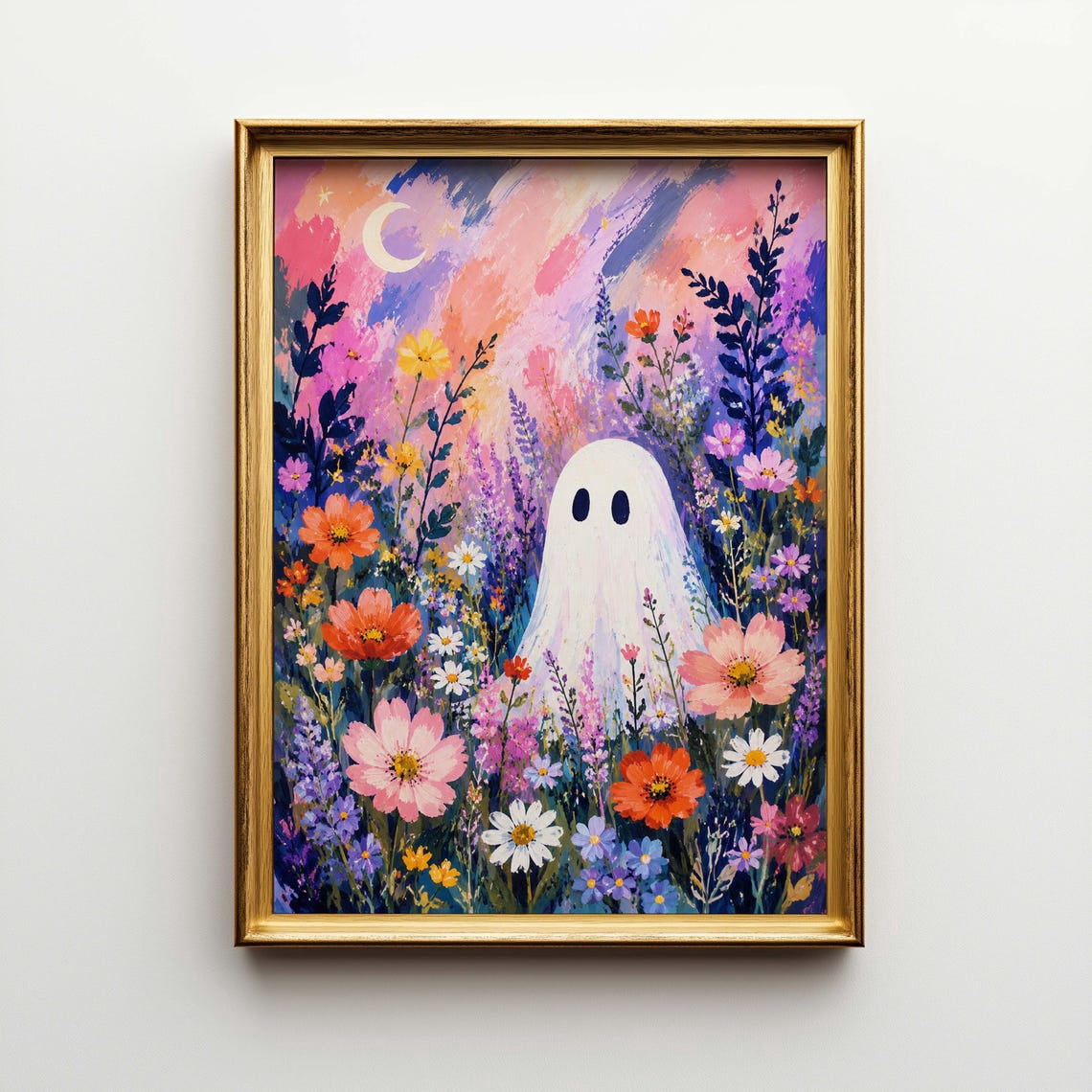 Cute Ghost Cottagecore Acrylic Wall Art Nursery Decor, Stretched Canvas ...
