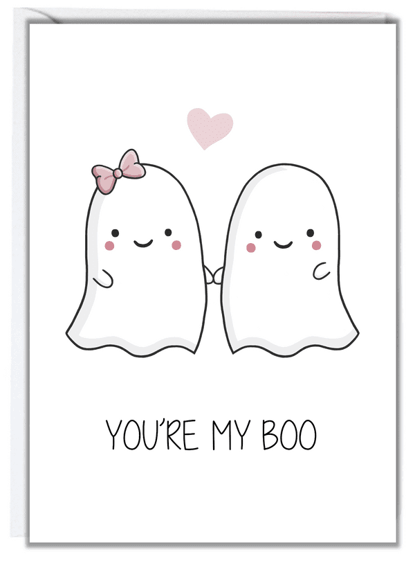 Cute Ghost Couple Card - "You’re My Boo" - Perfect for Valentine's Day ...