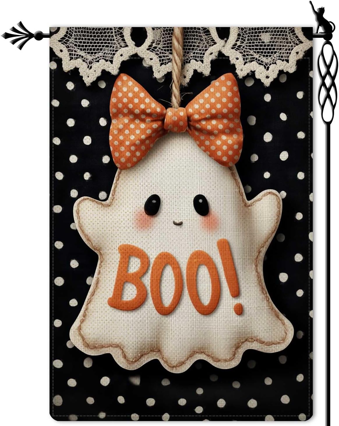 Cute Ghost Garden Flag Halloween Booooo Holiday Garden Flag Vertical ...