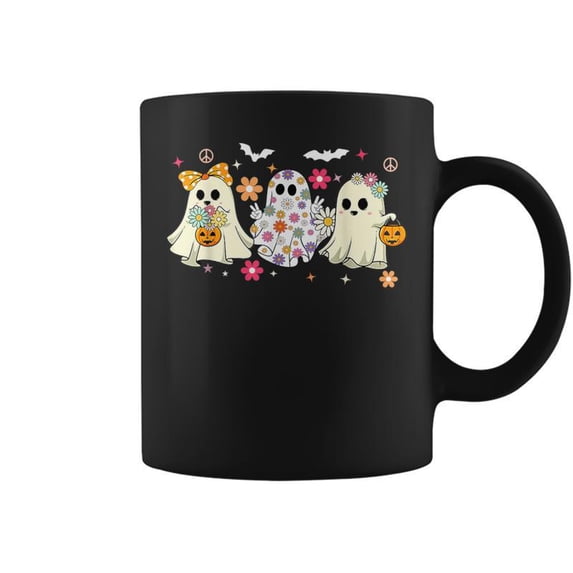 Cute Ghost Groovy Halloween Spooky Season Floral Coffee Mugs - Walmart.com