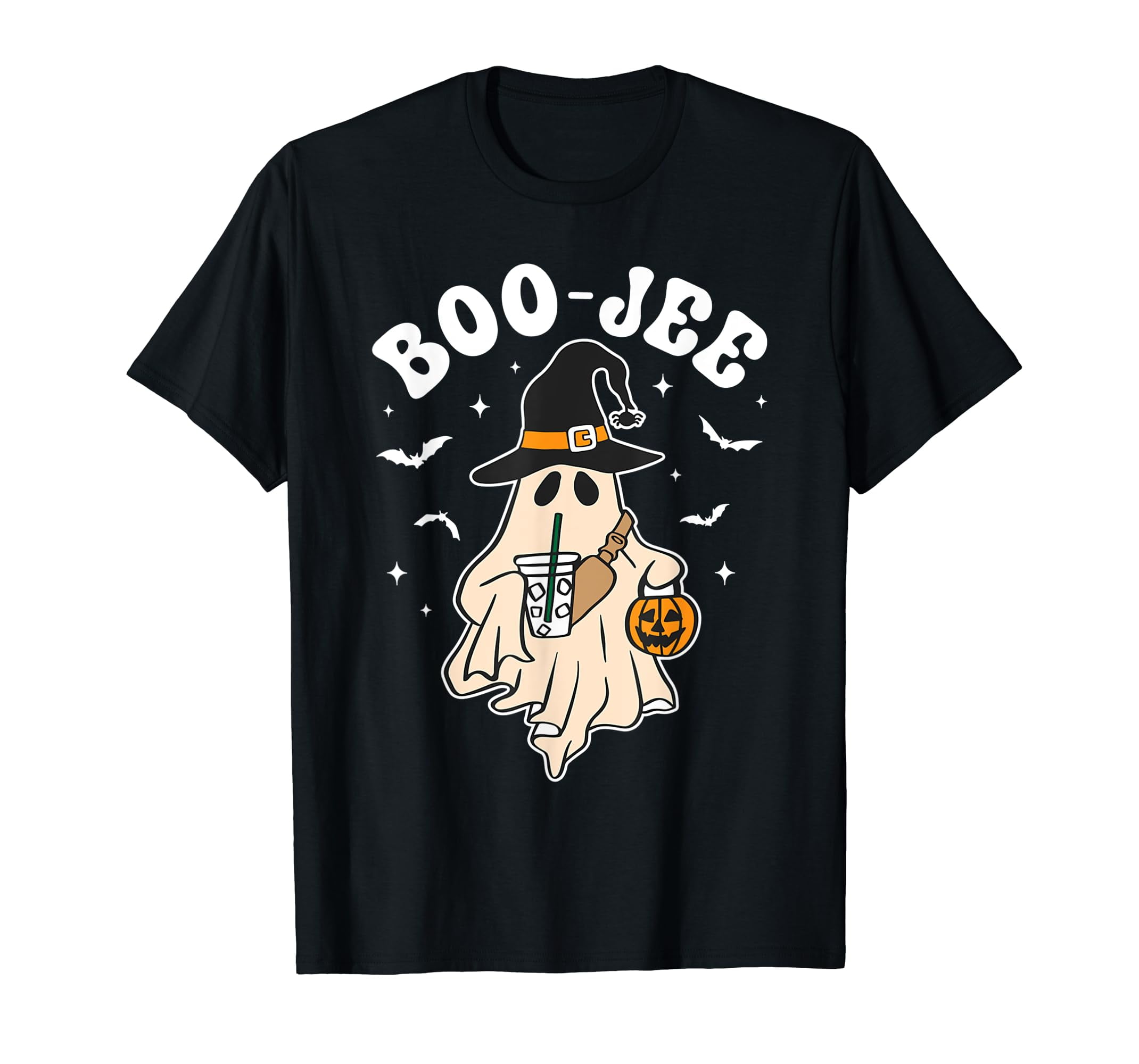Cute Ghost Halloween Costume Coffee Witch Hat Boujee Boo Jee T-Shirt ...