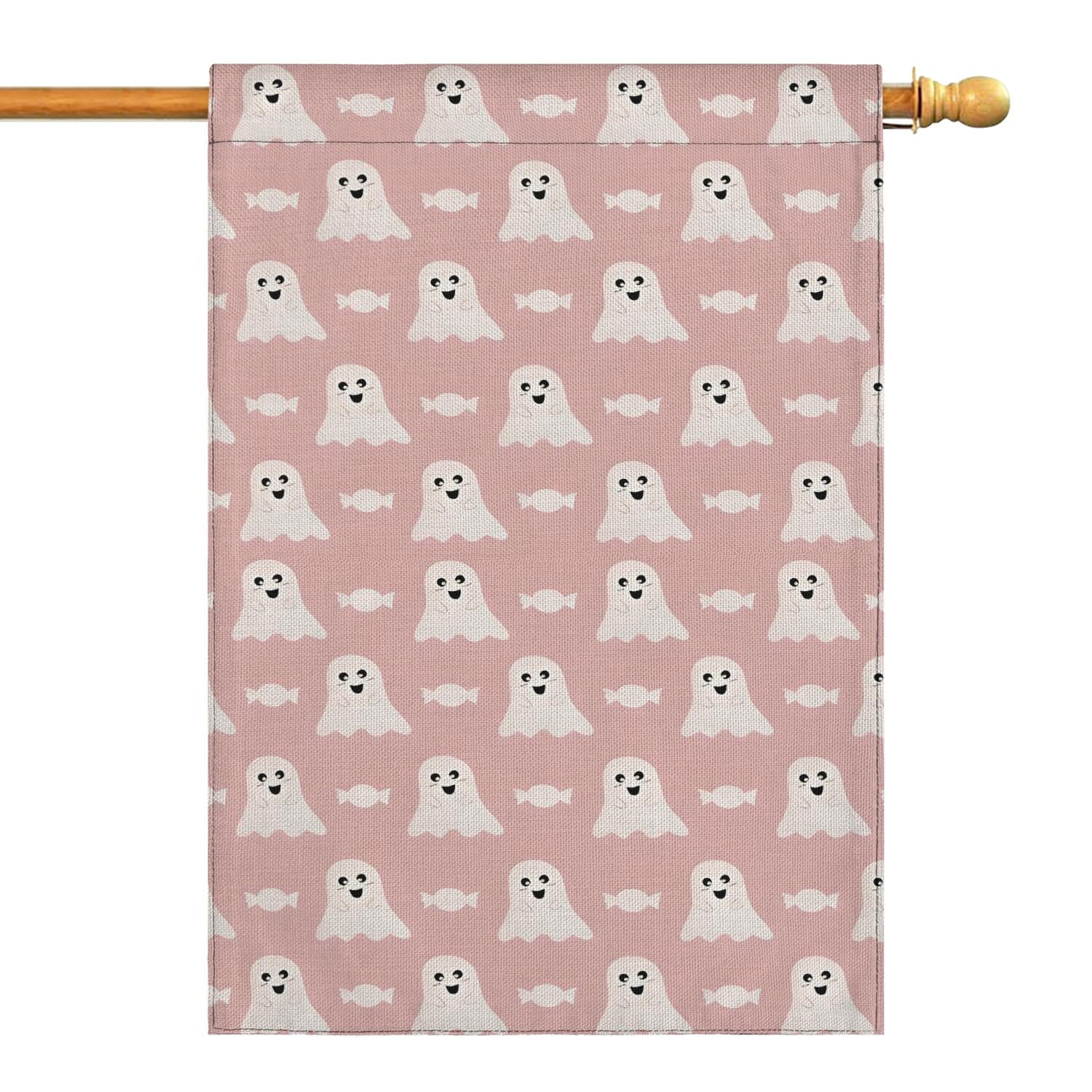 Cute Ghost Halloween Pattern Fall Garden Flags 28"x40" Double Side ...