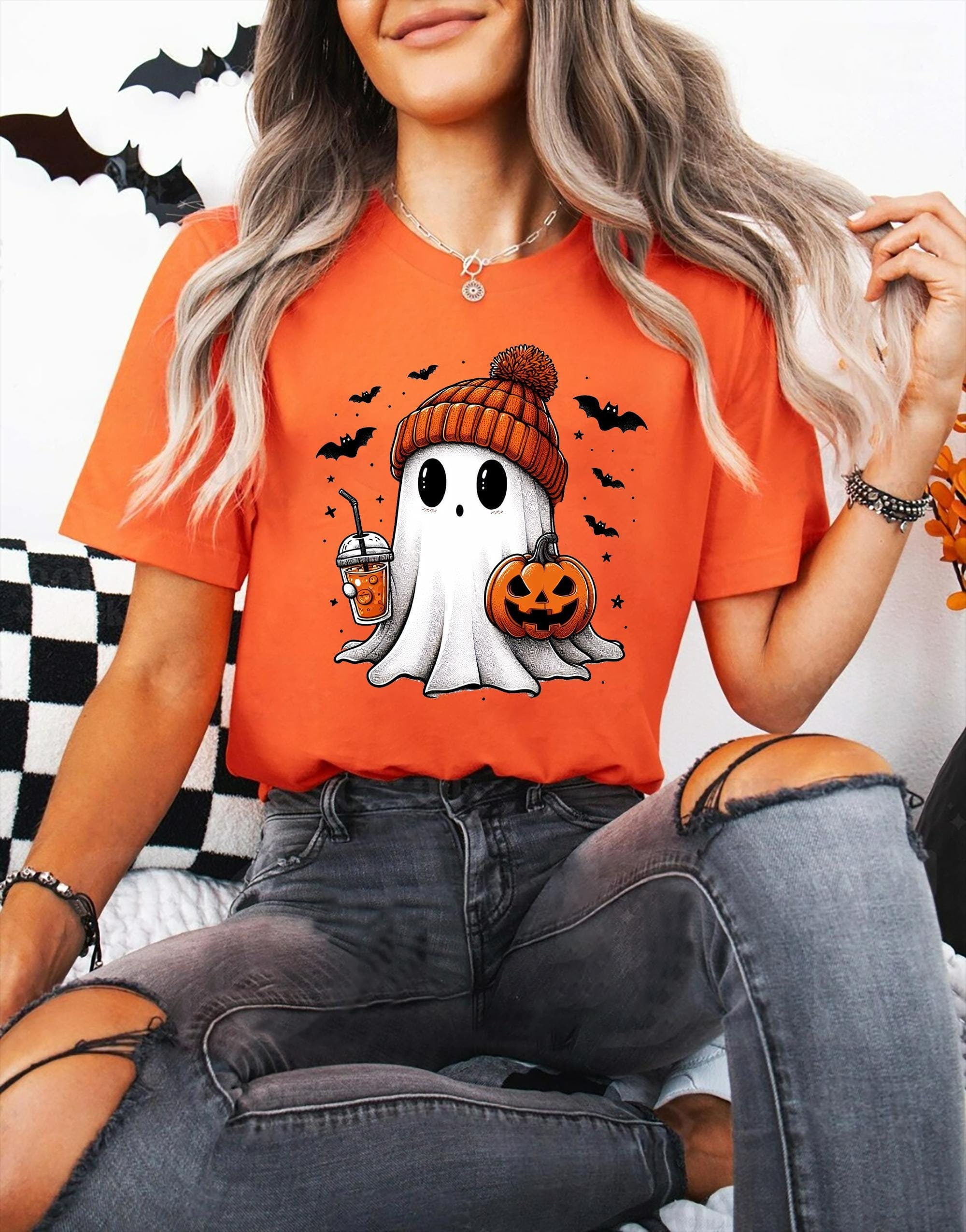 Cute Ghost Halloween Shirt Spooky Ghost, Ghost Boo Shirt, Cute Ghost T ...