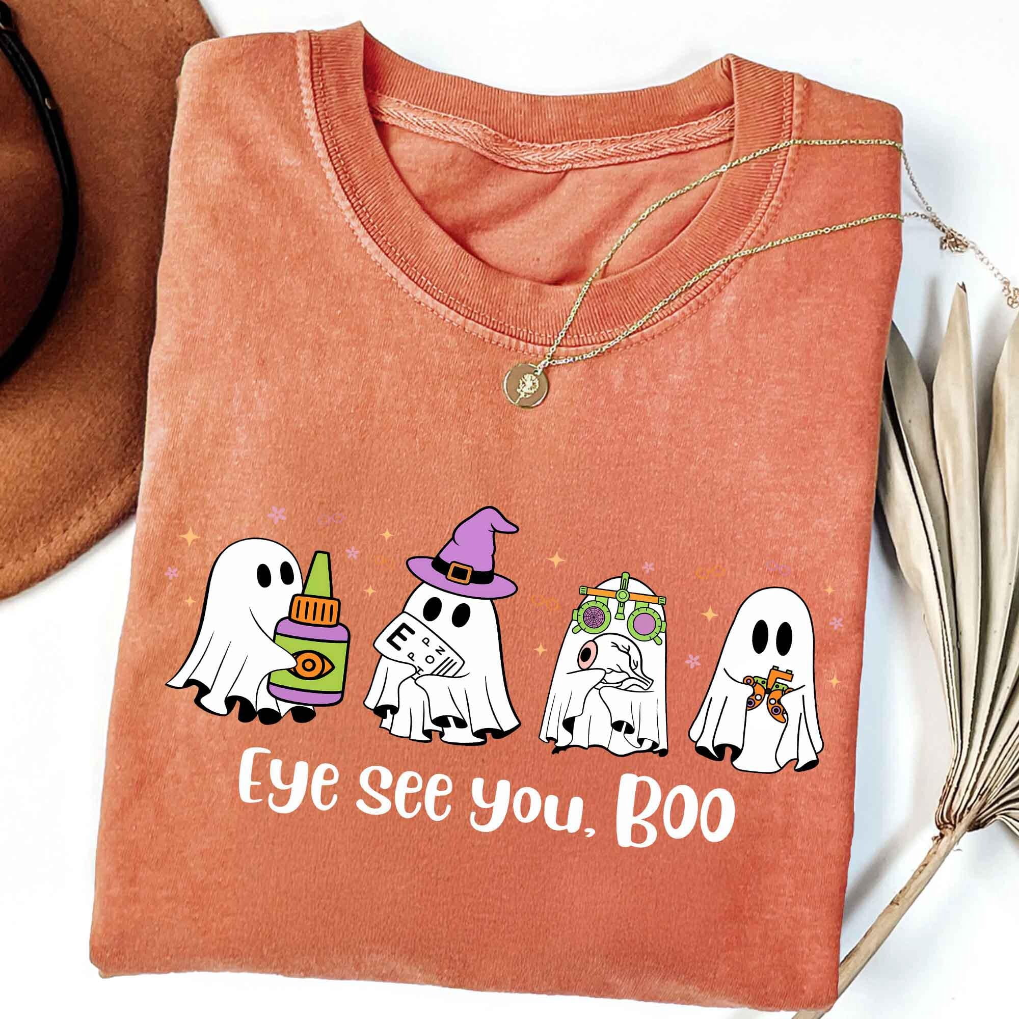 Cute Ghost Optometry Halloween Shirt Eye Doctor TShirt Ophthalmologist ...