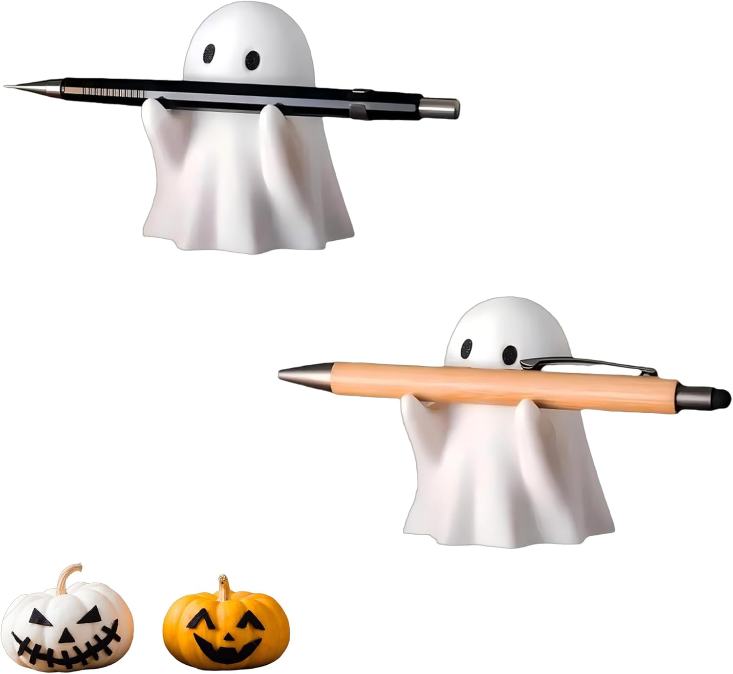 Cute Ghost Pen Holder, Ghost Stress Relief Decor, Spooky Ghost Statue ...