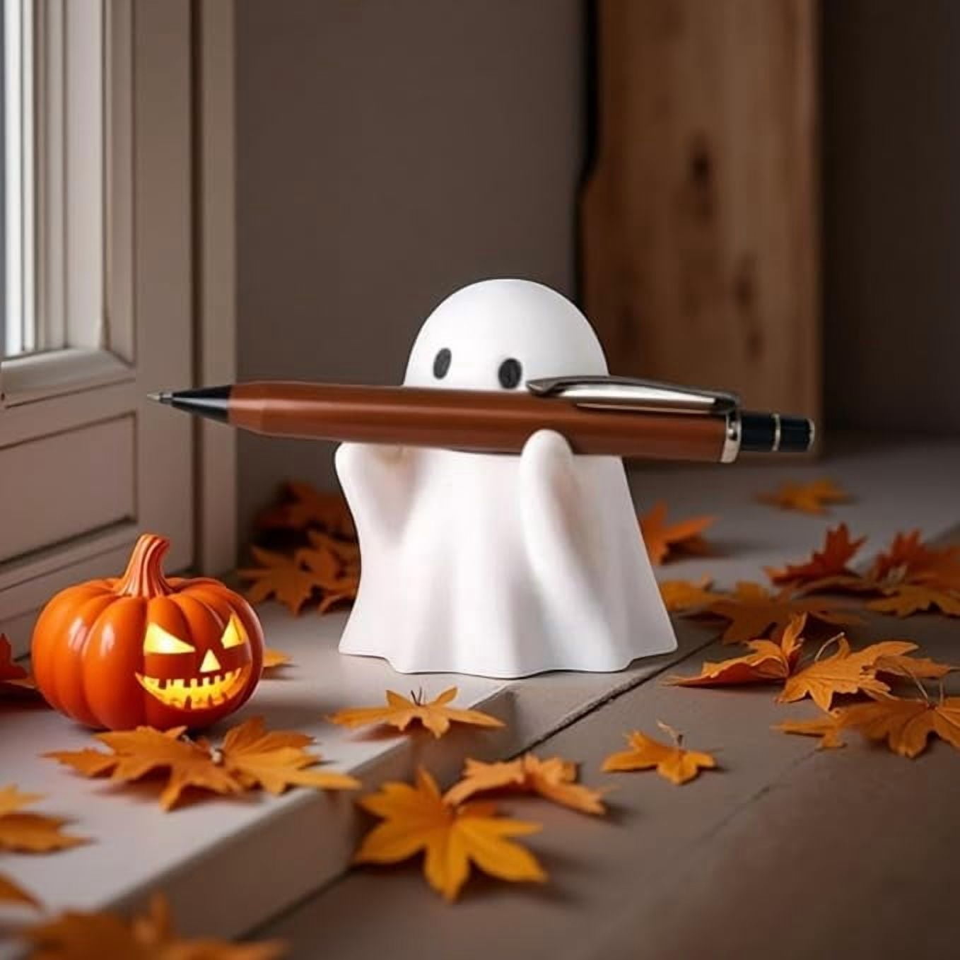 Cute Ghost Pen Holder, Resin Pencil Holder, Spooky Halloween Organizer ...