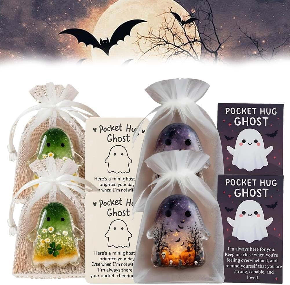 Cute Ghost Pocket Cards, Pocket Comfort Ghosts, Pockets Hug Ghost with ...
