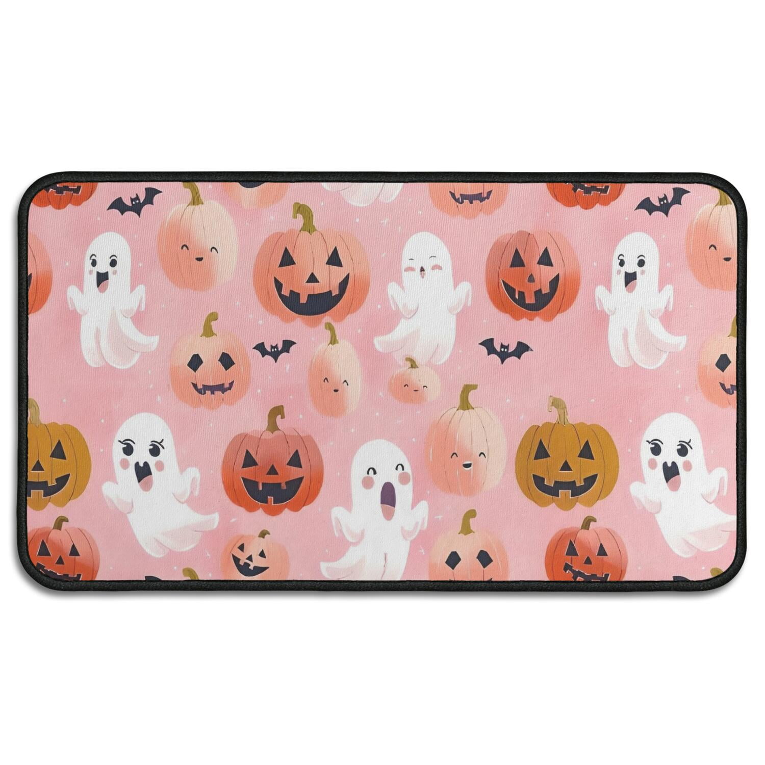 Cute Ghost Pumpkin Halloween Pattern Door Rugs,Washable Non Slip Door ...