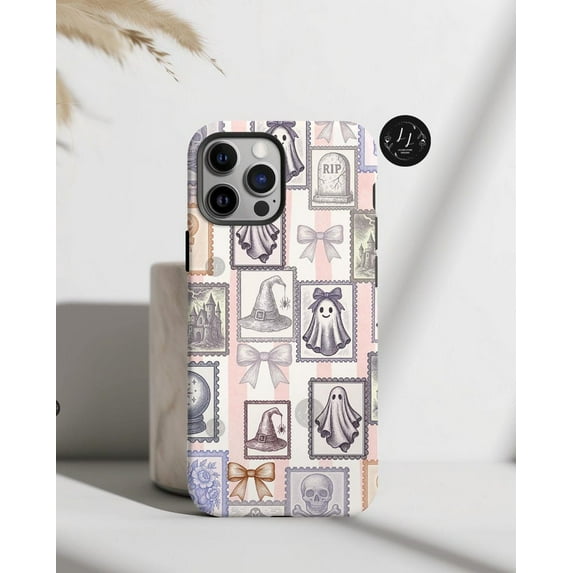 Cute Ghost Pumpkin Stamp Phone Case Halloween Aesthetic iPhone 11–17 ...