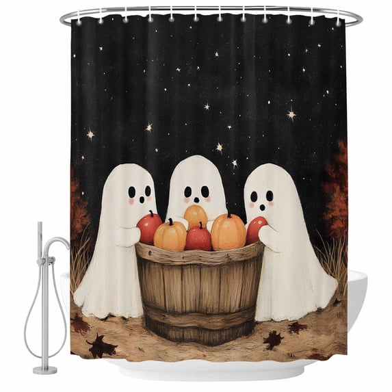 Cute Ghost Shower Curtain, Waterproof Shower Curtains for Bathroom ...