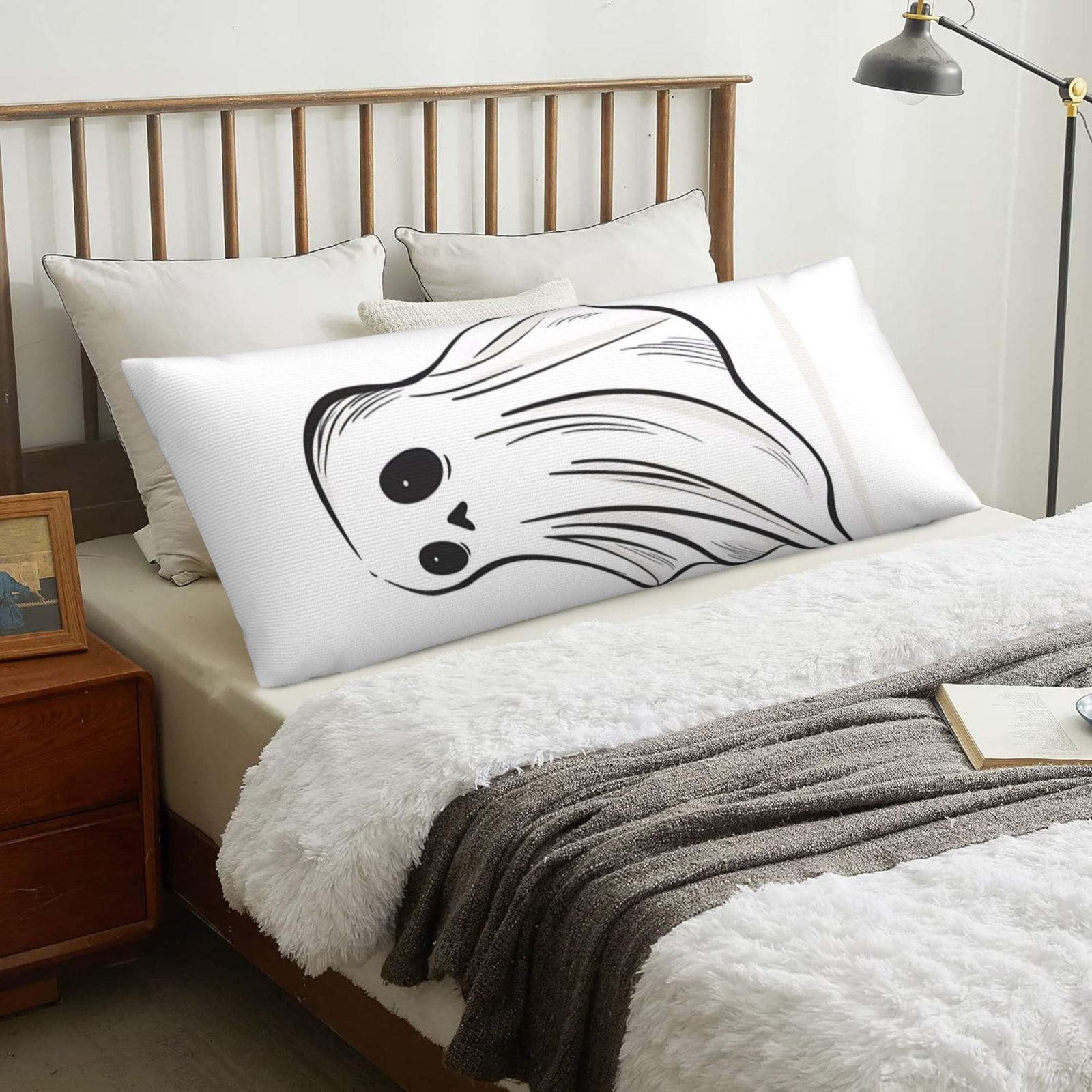 Cute Ghost Simple Drawing Body Pillow Cover, Body Pillow PillowCase ...
