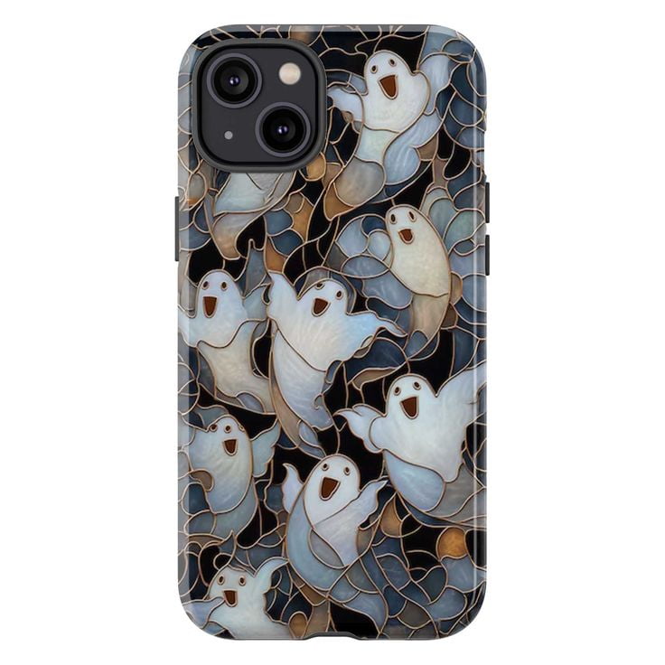 Cute Ghost Stained Glass Phone Case, Halloween Spirit Art Design iPhone ...