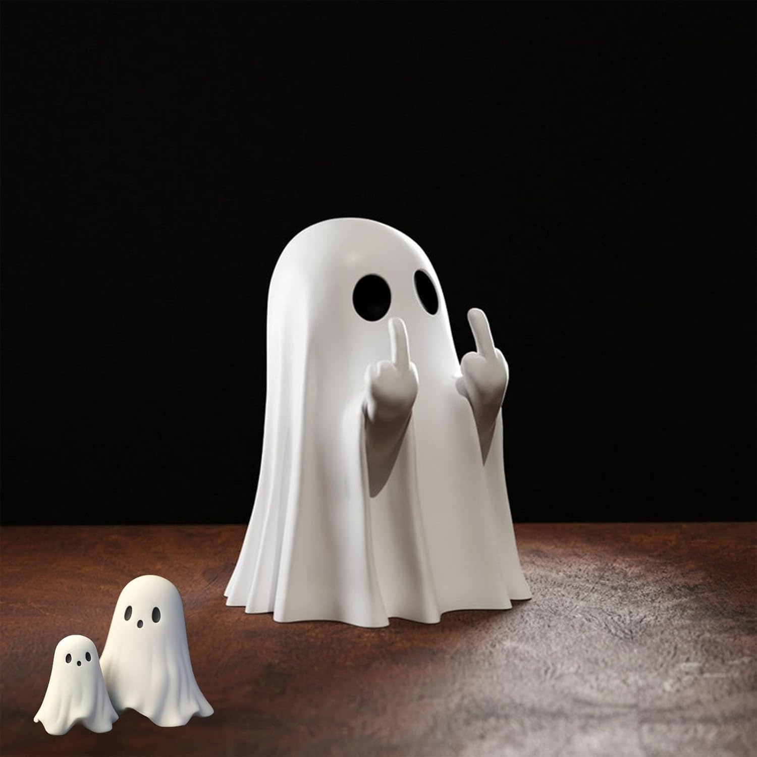 Cute Ghost Statue, Ceramic Ghosts Small Scary Ghost Figurines Halloween ...