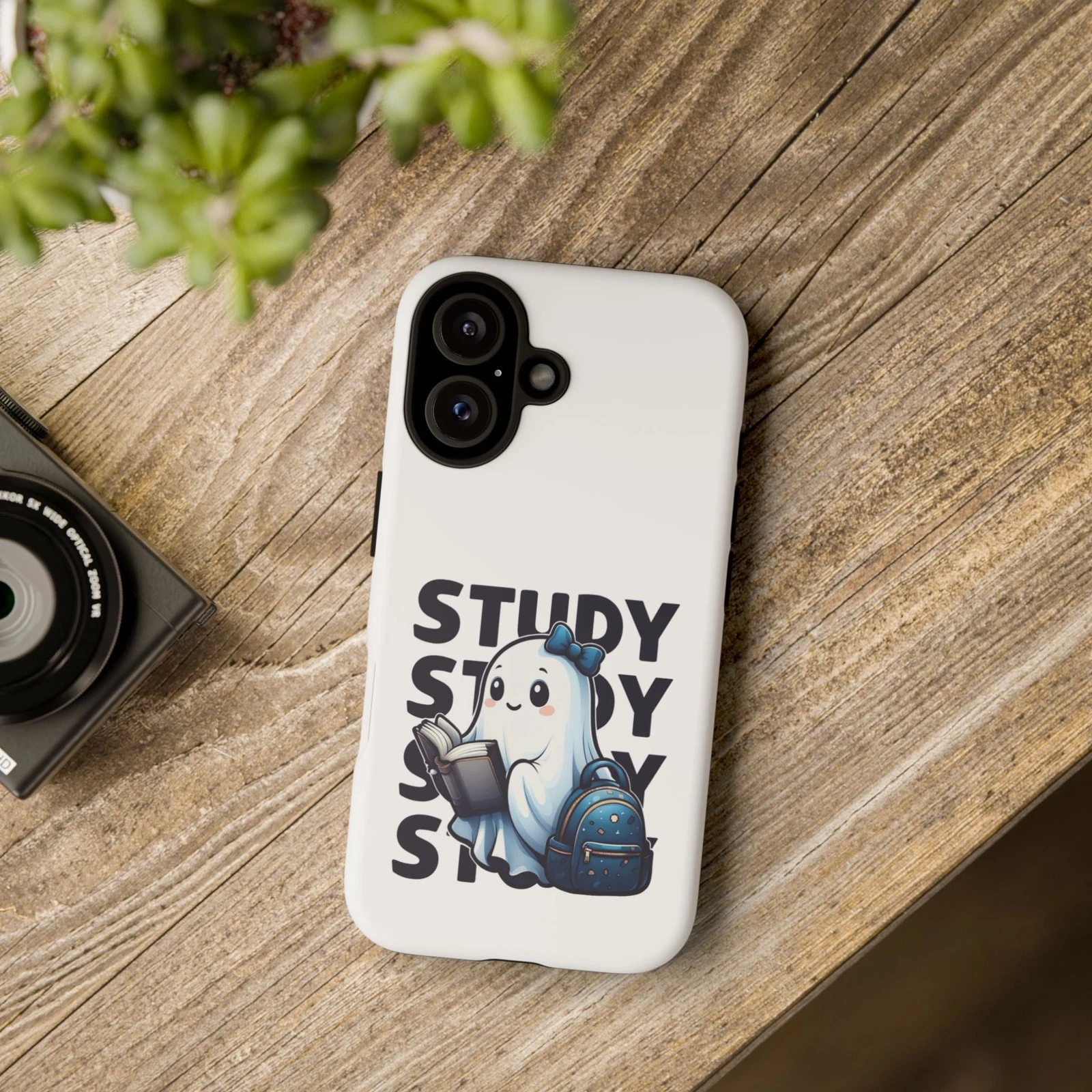 Cute Ghost Studying Style Protective Case for iPhone 11 12 13 14 15 16 17 Pro Max - Walmart.com