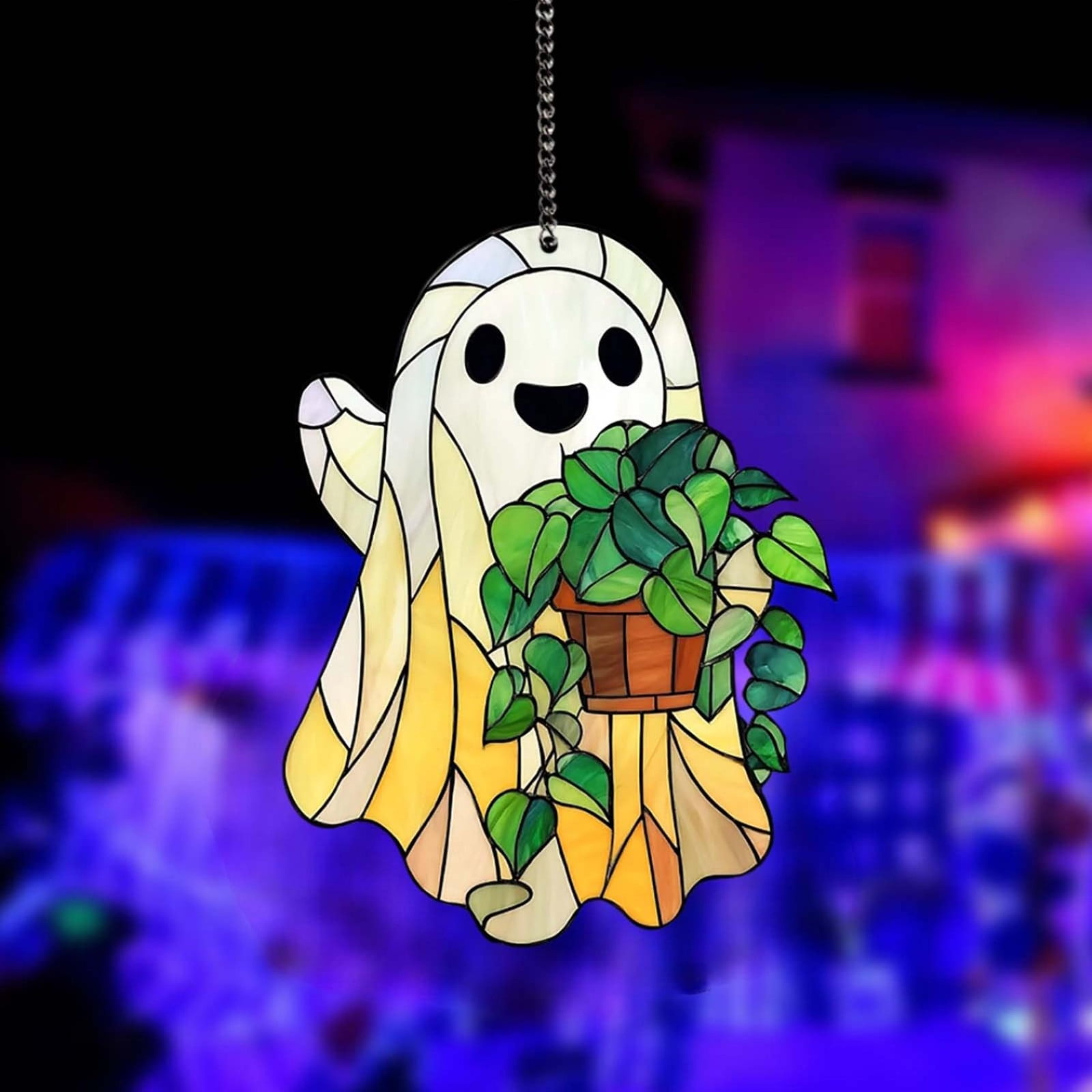 Cute Ghost Sun Catcher, 2D Ghost Garden Window Hanging Ornament ...