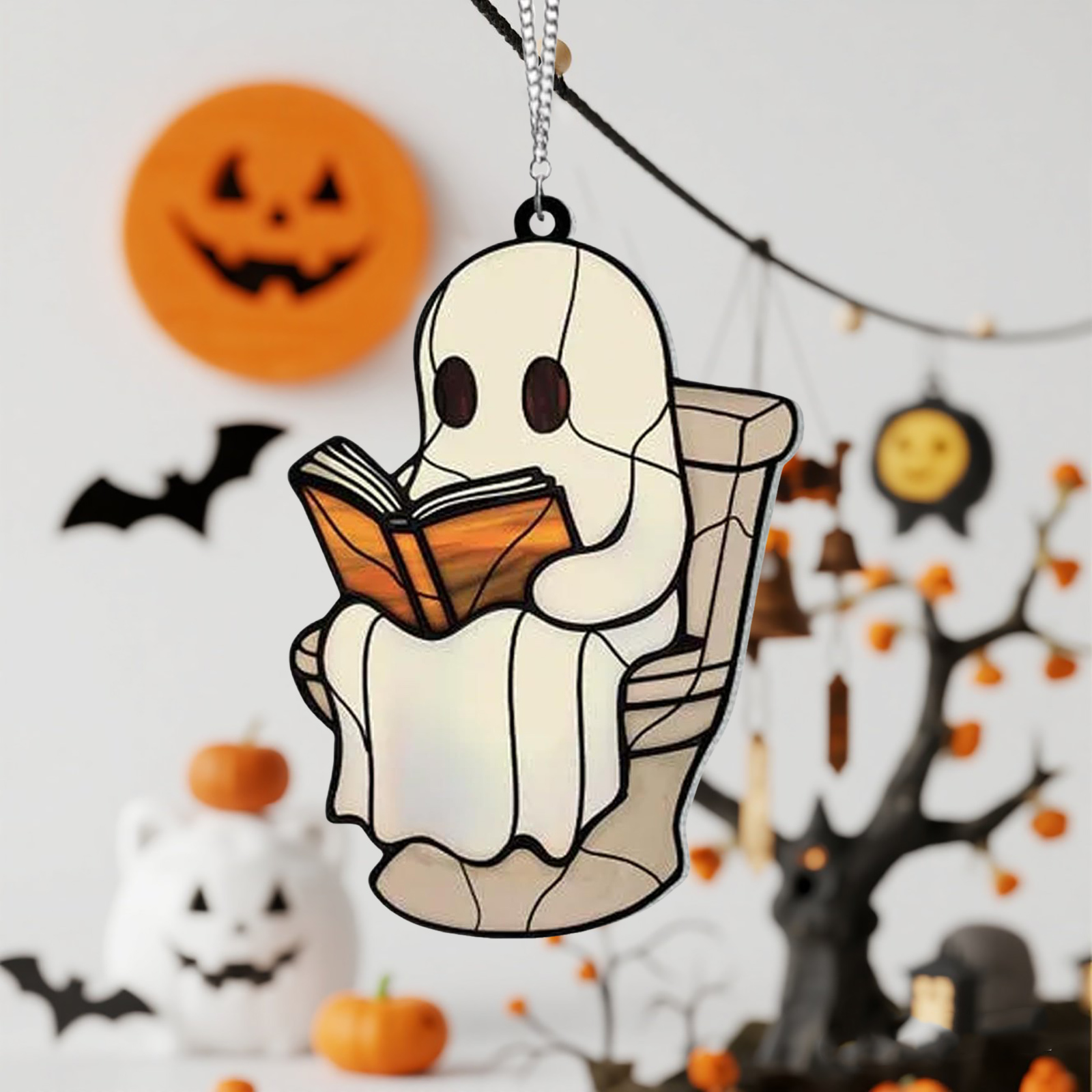 Cute Ghost Suncatcher, Fun Ghost Greenhouse Suncatcher Decoration Ghost ...