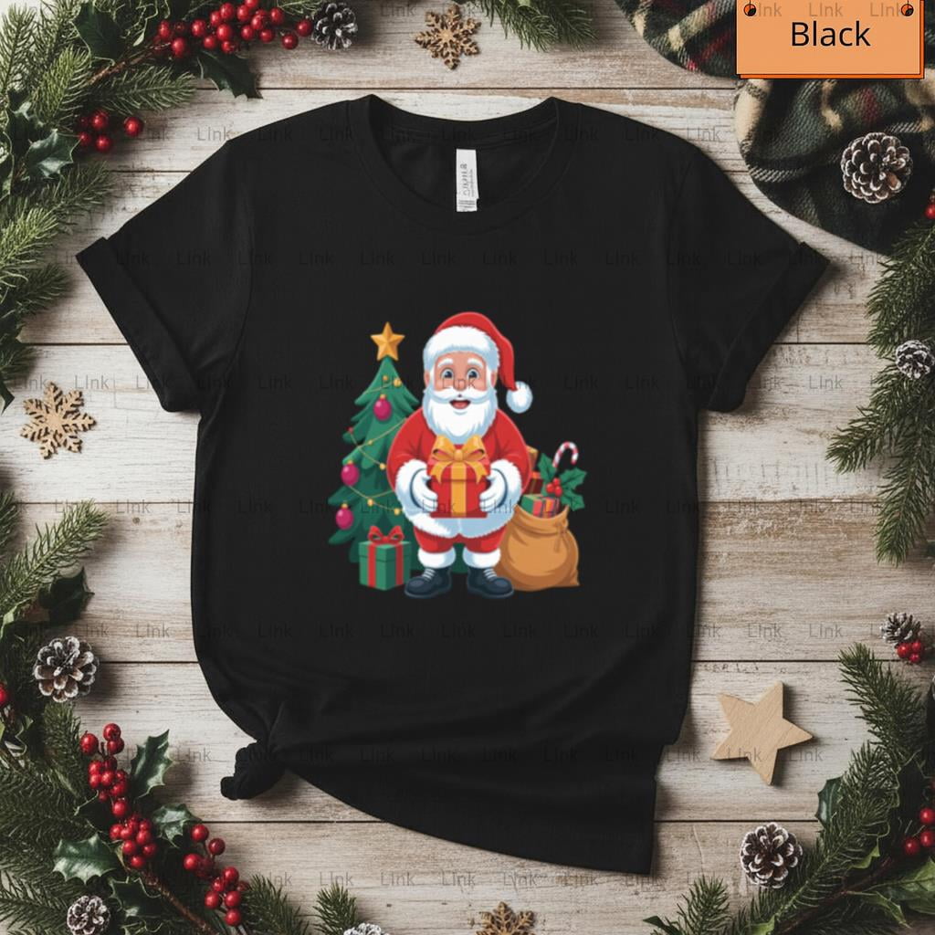 Cute Ghost Wrapped In Christmas Lights Cartoon Art Unisex T-Shirt, up ...