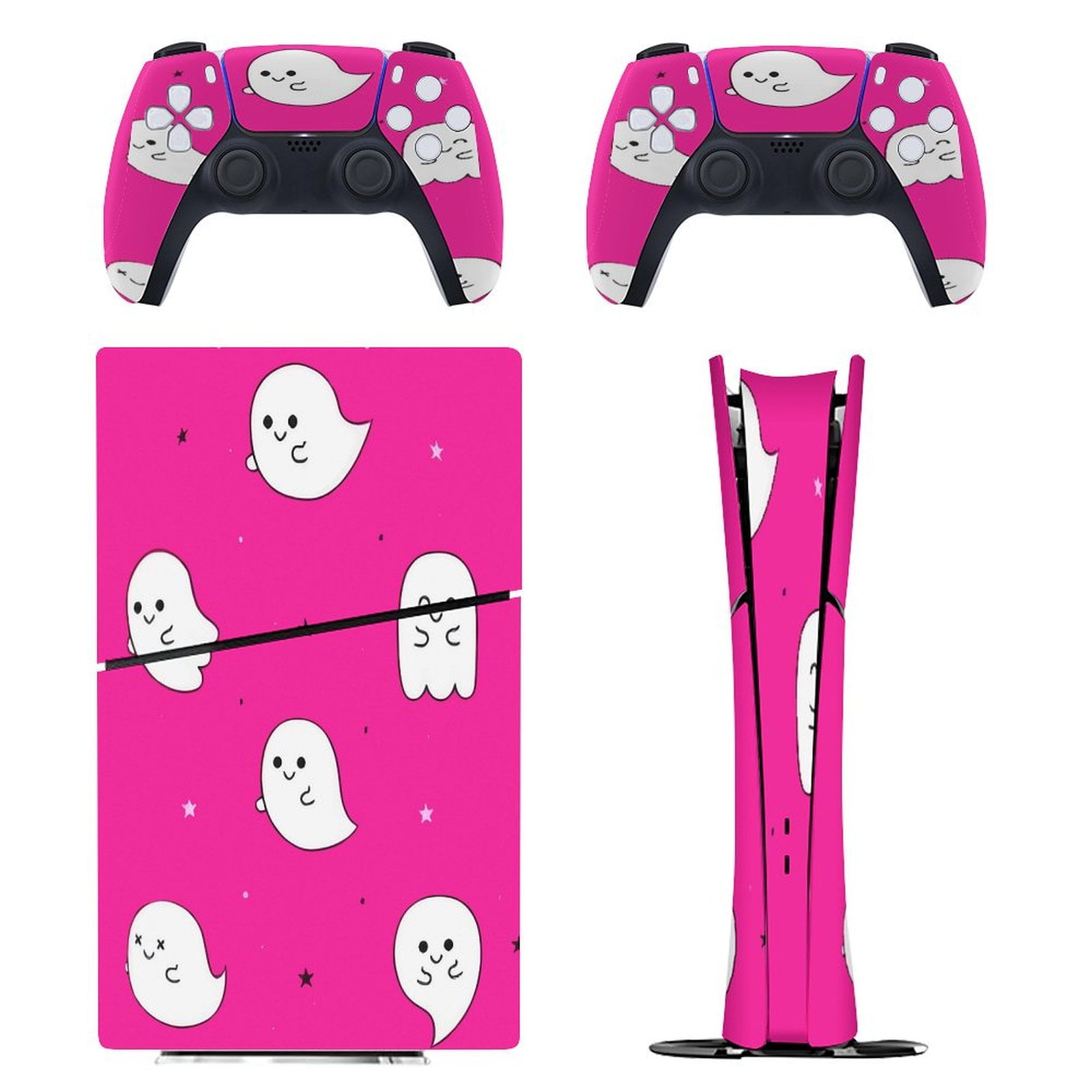Cute Ghosts Halloween Themed Pink Pattern PS5/PS5 Pro/PS5 Slim Digital ...