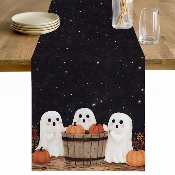 Cute Ghosts Table Runner 36 Inches Long Farmhouse Dress Scarves, Autumn ...
