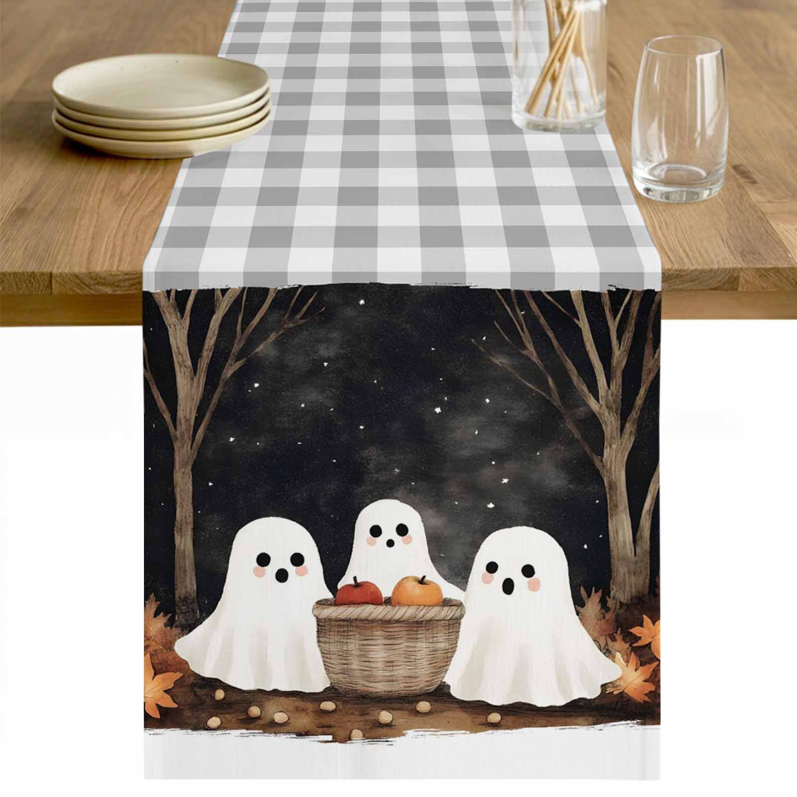 Cute Ghosts Table Runner 48 Inches Long Farmhouse Dress Scarves, Autumn ...