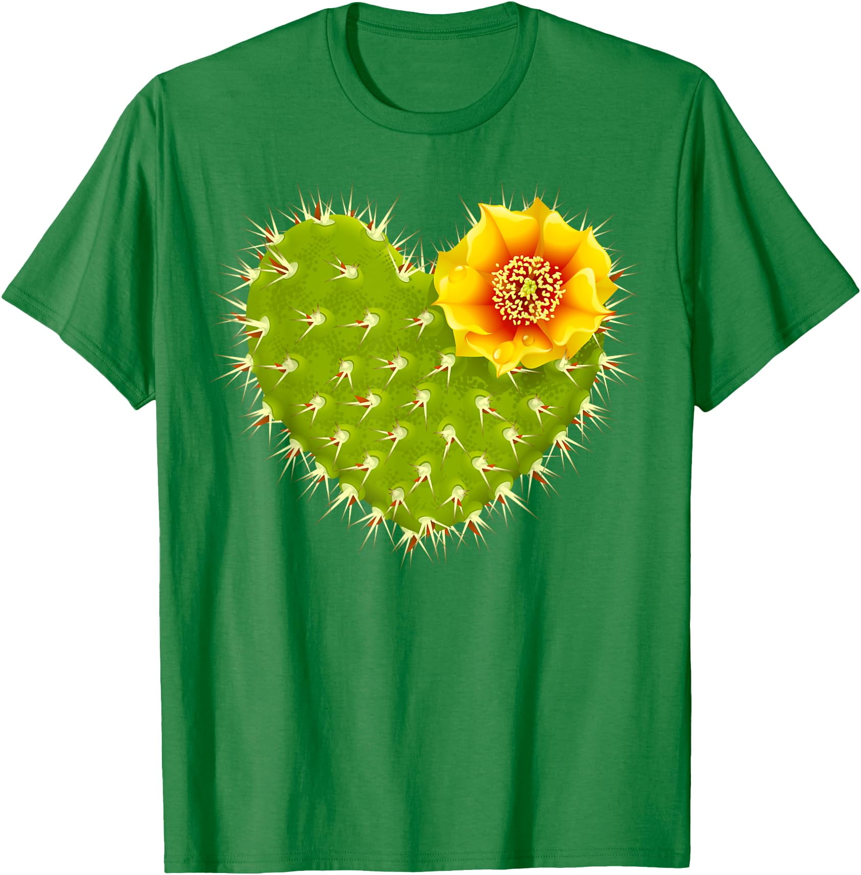 Cute Giant Cactus Heart with Yellow Desert Flower Unisex T-Shirt for ...