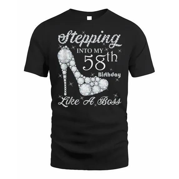 Cute Gift,Queens Stepping Into My 58th Birthday Like A boss Shirt ...