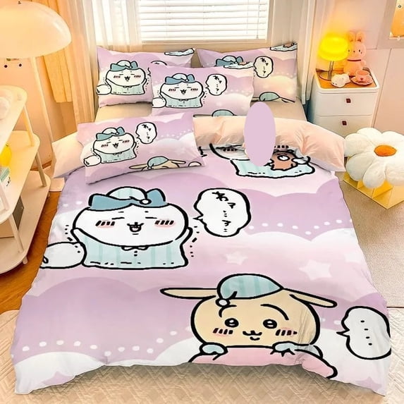 Cute Gifts Cartoon Chiikawa Bedding Set Includes Duvet Cover (1) and ...