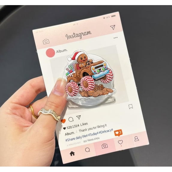 Cute Gingerbread Candy Truck Christmas Phone Grip – Festive Holiday ...