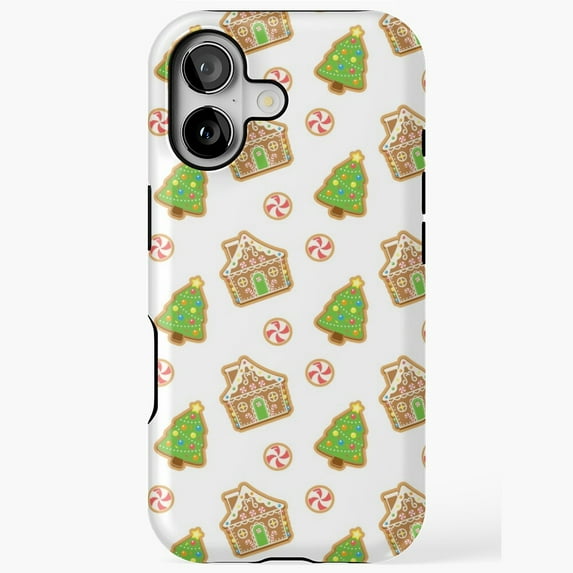 Cute Gingerbread House Tree Drawing Holiday Pattern Phone Case for ...