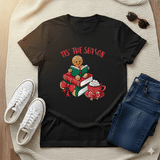 Cute Gingerbread Man Reading Book Nerd Christmas Gift Unisex Tee up to ...