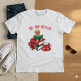 Cute Gingerbread Man Reading Book Nerd Christmas Gift Unisex Tee up to ...