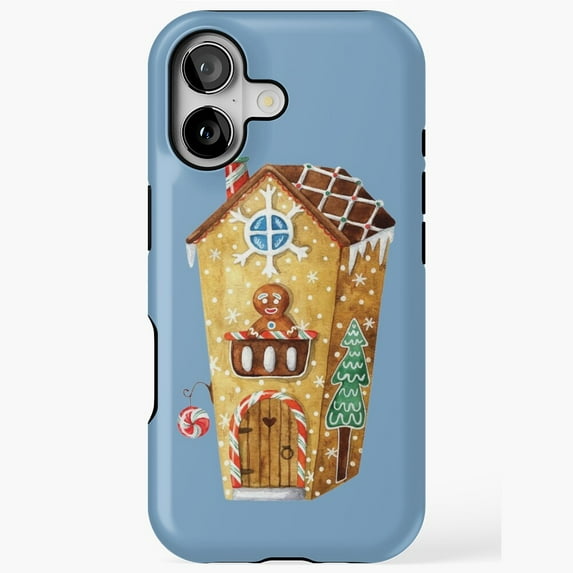 Cute Gingerbread Man Standing on House Balcony Art Phone Case for ...
