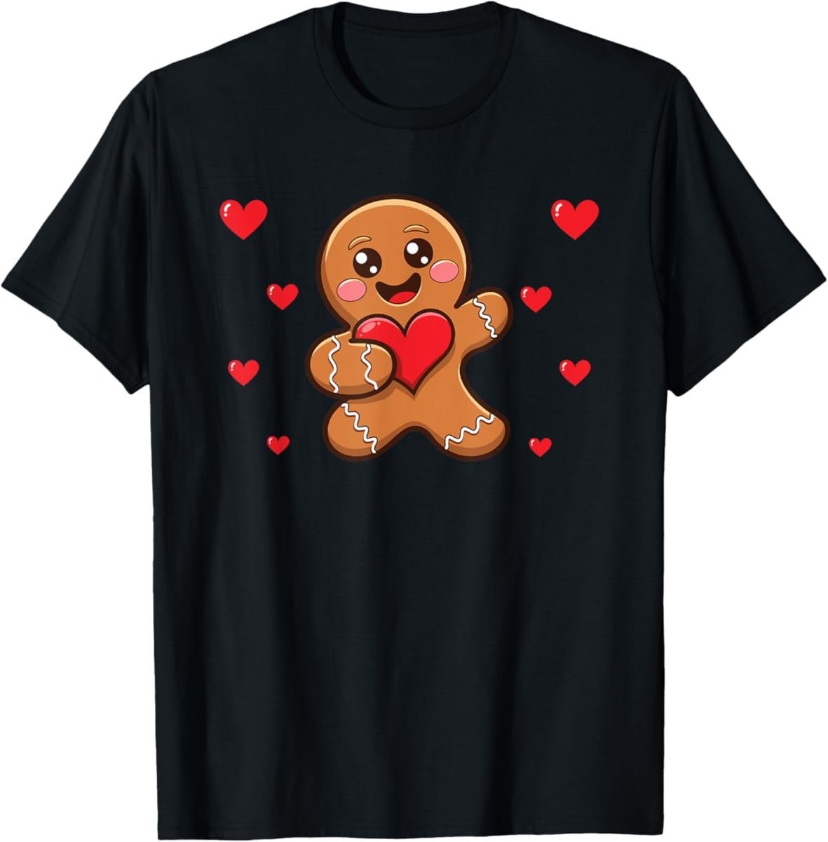 Cute Gingerbread Valentines Day Gingerbread Hearts T-Shirt - Walmart.com