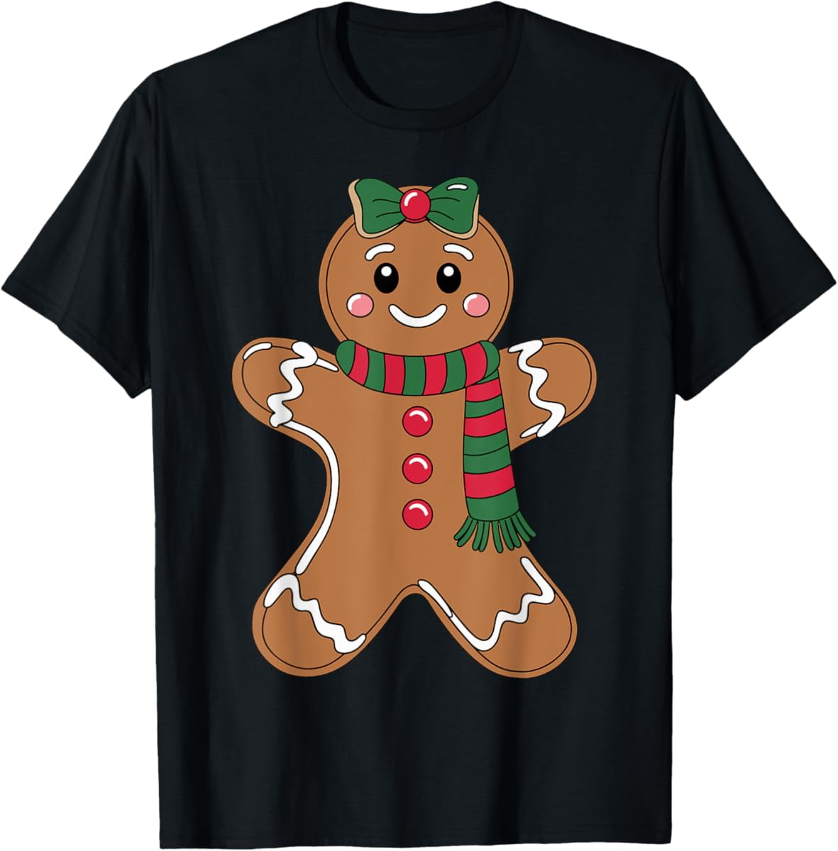 Cute Gingerbread with Bow Costume T-Shirt Tshirt All Size S-5XL - Walmart.com