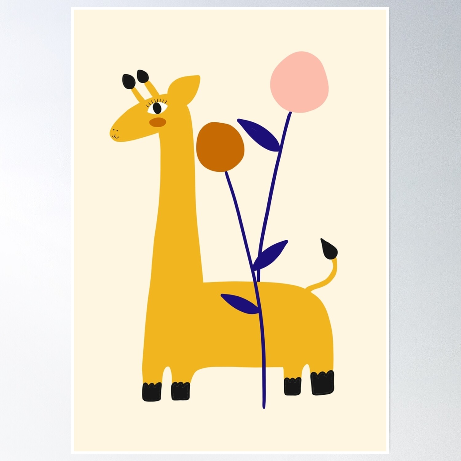 Cute Giraffe Design For Baby Bedroom Poster Wall Art, Modern Wall Decor ...