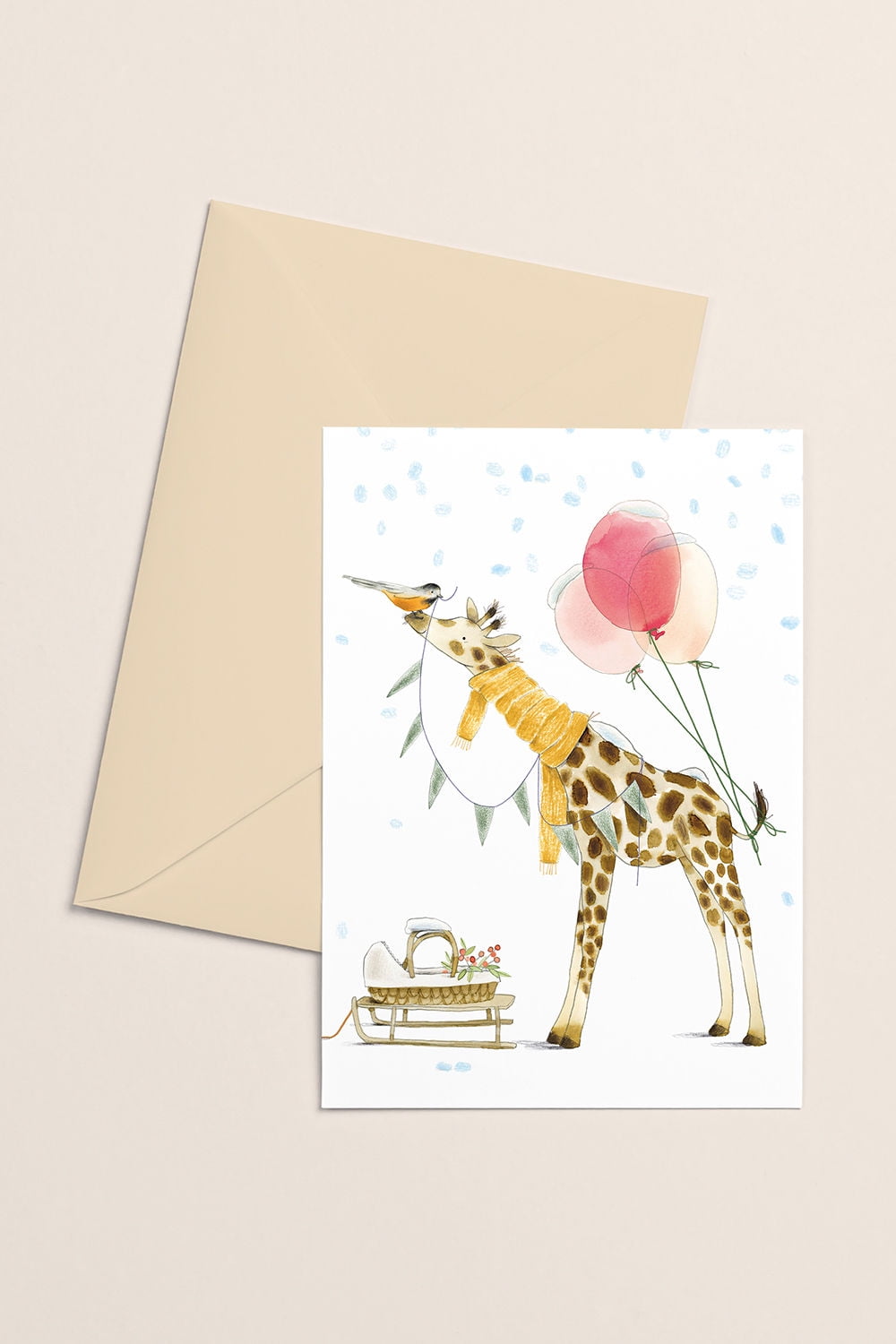 Cute Giraffe Greeting Card with Balloons – Perfect for All Occasions ...