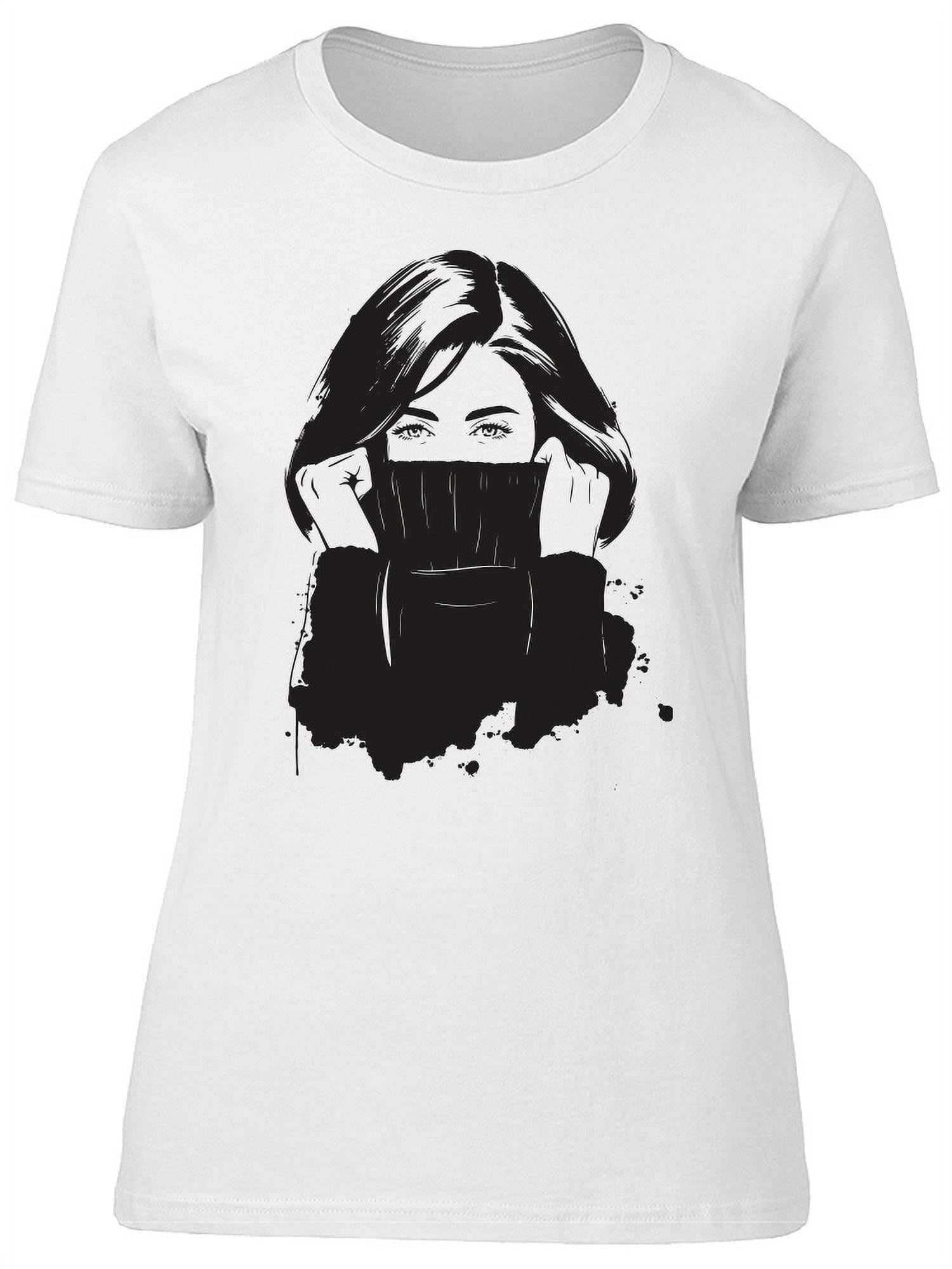 Cute Girl Covering Her Face T-Shirt Women -Image by Shutterstock ...