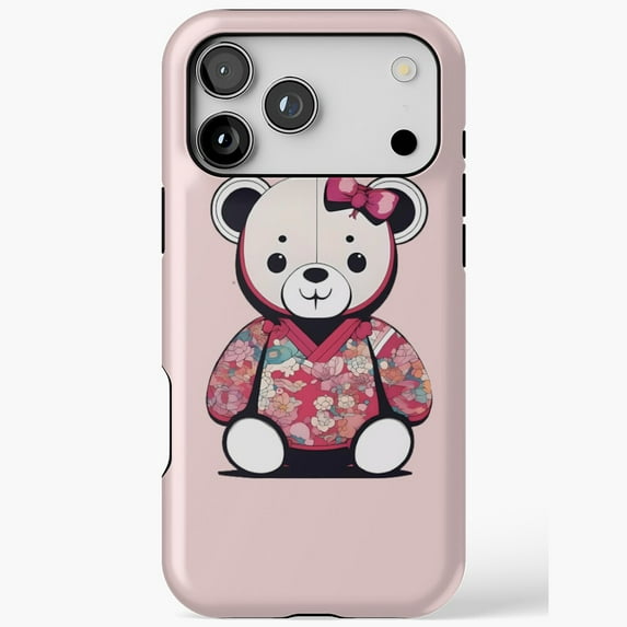 Cute Girl Teddy Bear Cartoon Art Phone Case Cover Compatible for iPhone ...