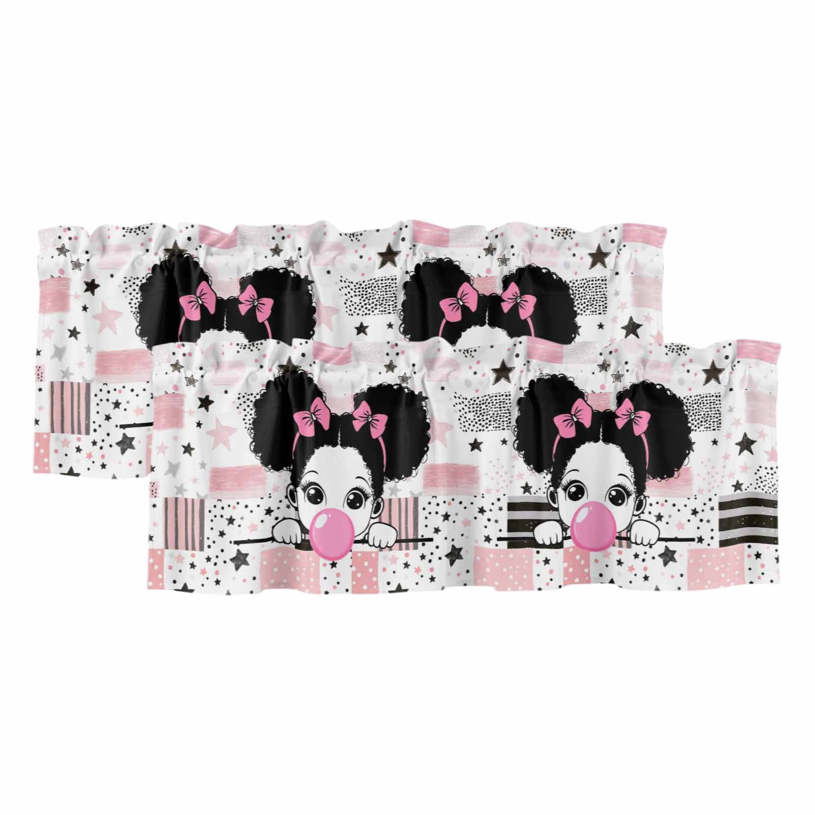 Cute Girl Valances for Windows, Decorative Rod Pocket Window Valance ...