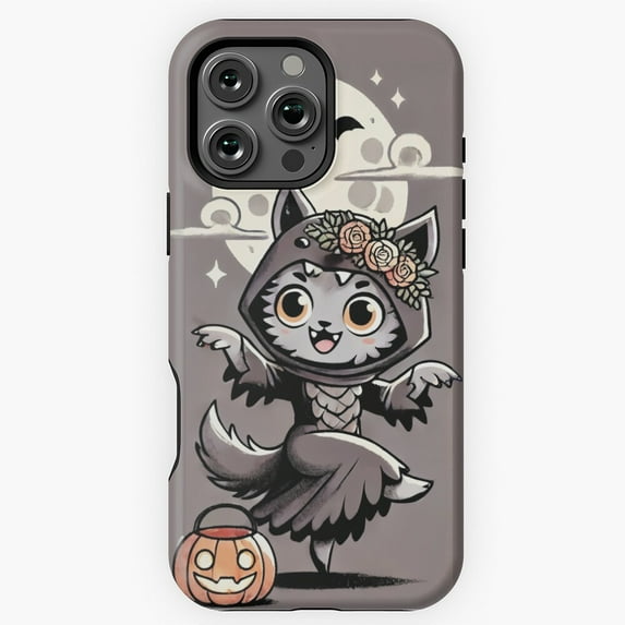 Cute Girl Werewolf Dancing Under the Moonlight Phone Case for iPhone 16 ...