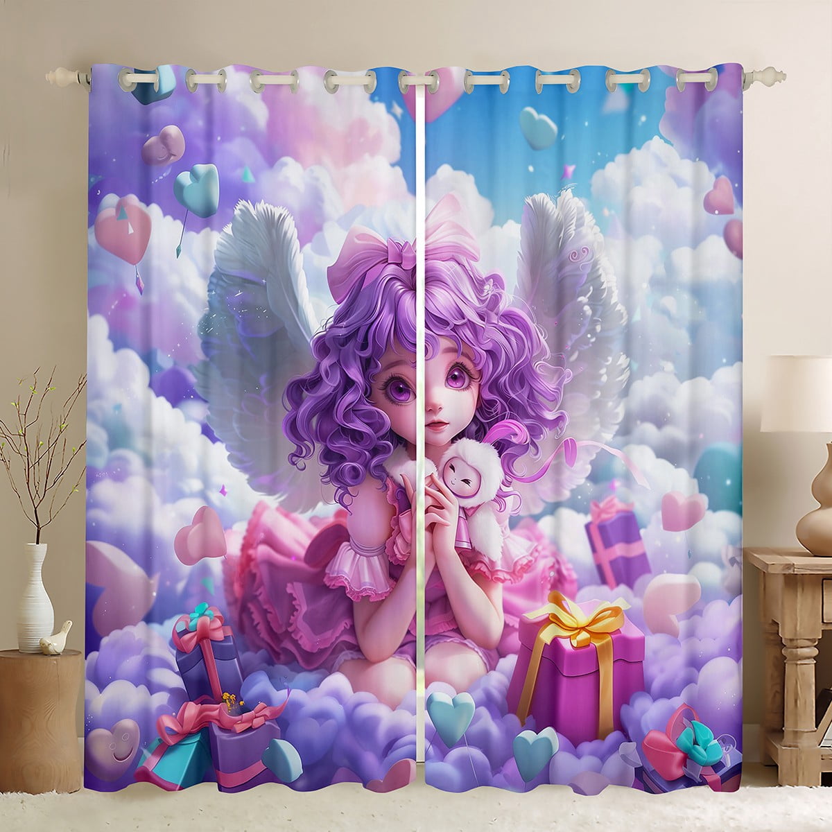 Cute 30%-50% Blackout Curtains Princess Curtains Drapes,Cartoon Anime ...