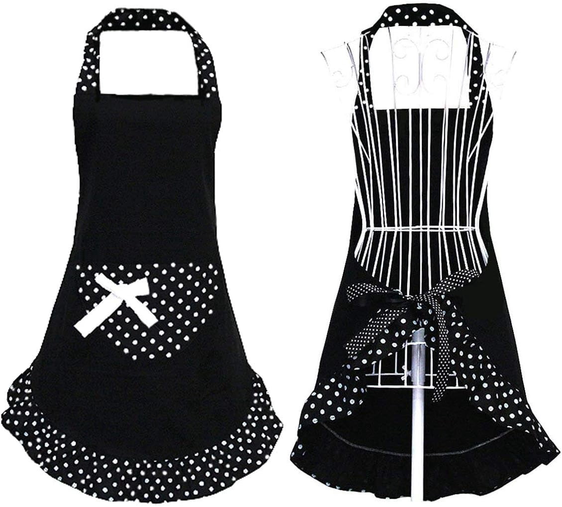 Cute Girls Bowknot Funny Aprons Lady's Kitchen Restaurant Women's Cake ...
