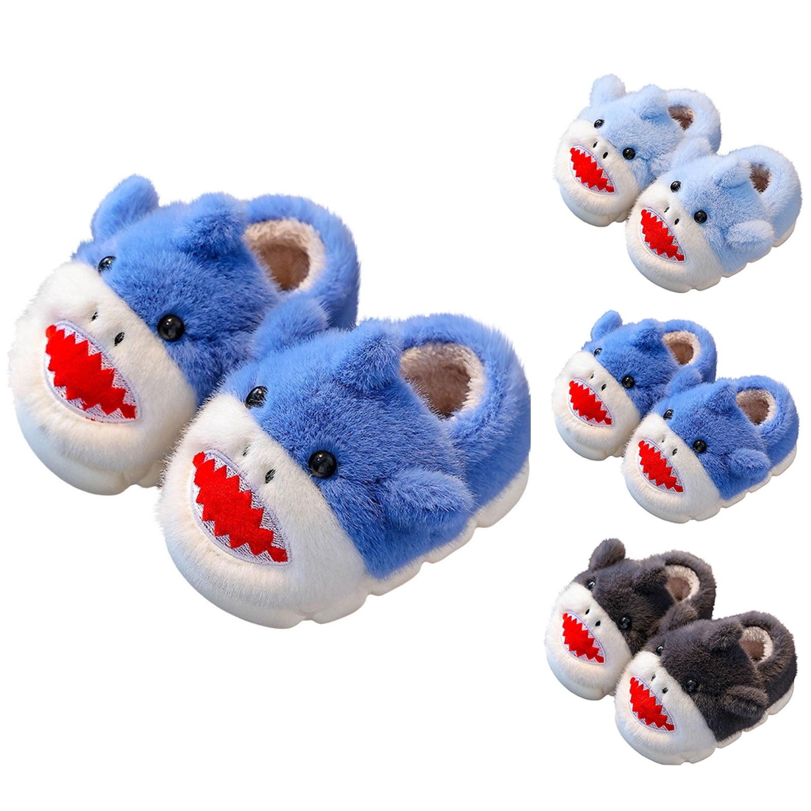 Cute Girls' Fuzzy Slippers Lovely Anime Sharks Soft Warm Winter House ...