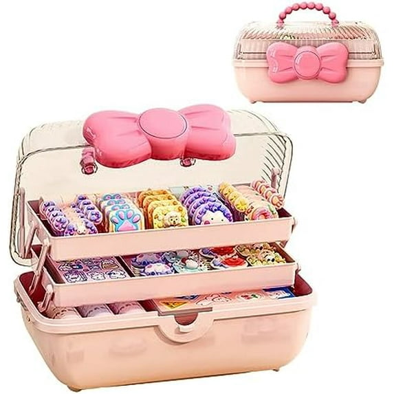 Cute Girls Hair Accessories Storage Box Bow Switch Organizer Box ...