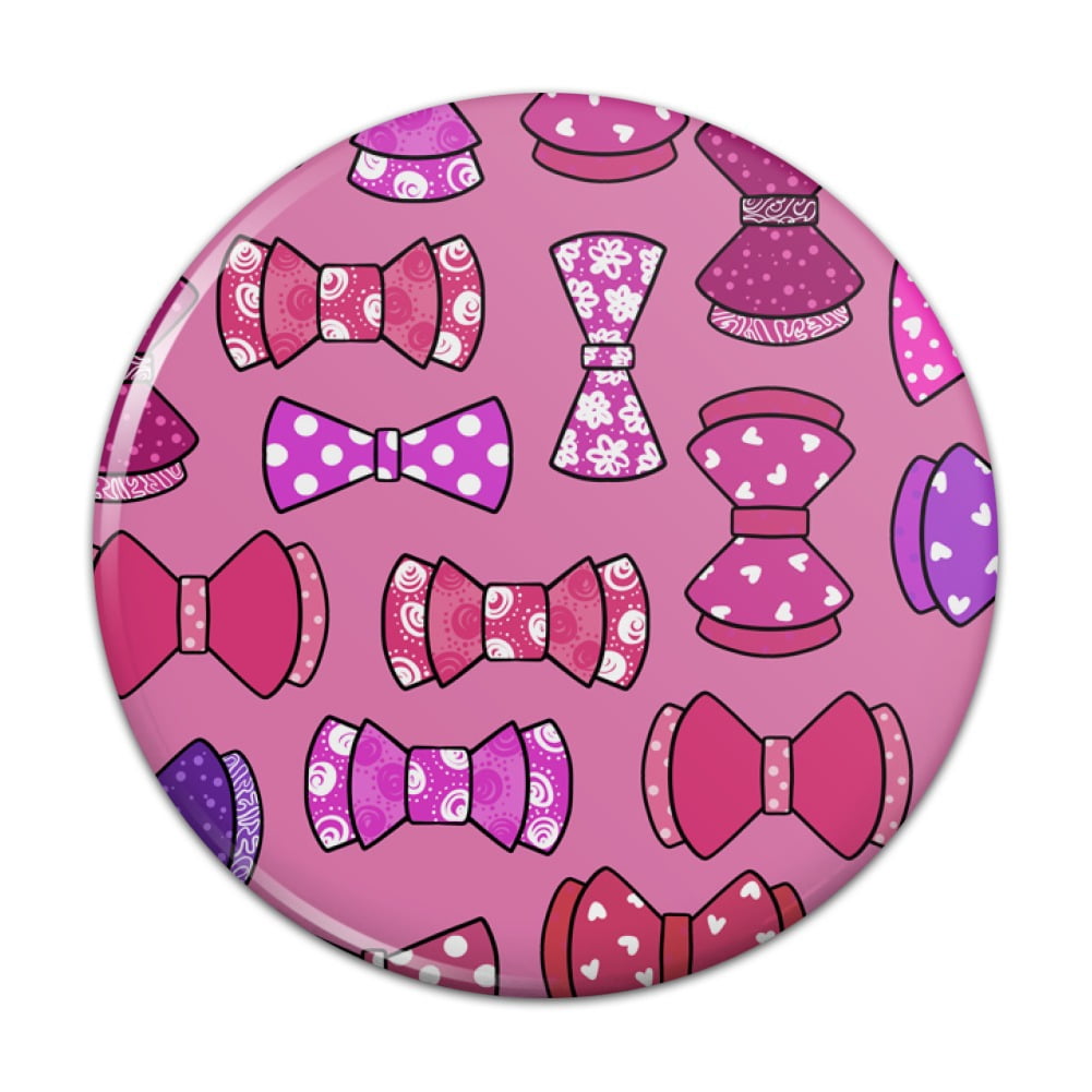 Cute Girly Pink and Purple Bows Pattern Pinback Button Pin - Walmart ...