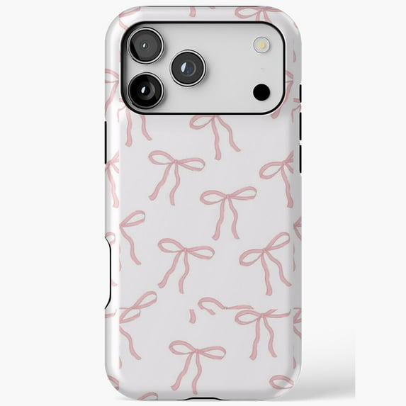 Cute Girly Ribbon Pattern Cover for iPhone 11 12 13 14 15 16 17 Pro Max ...