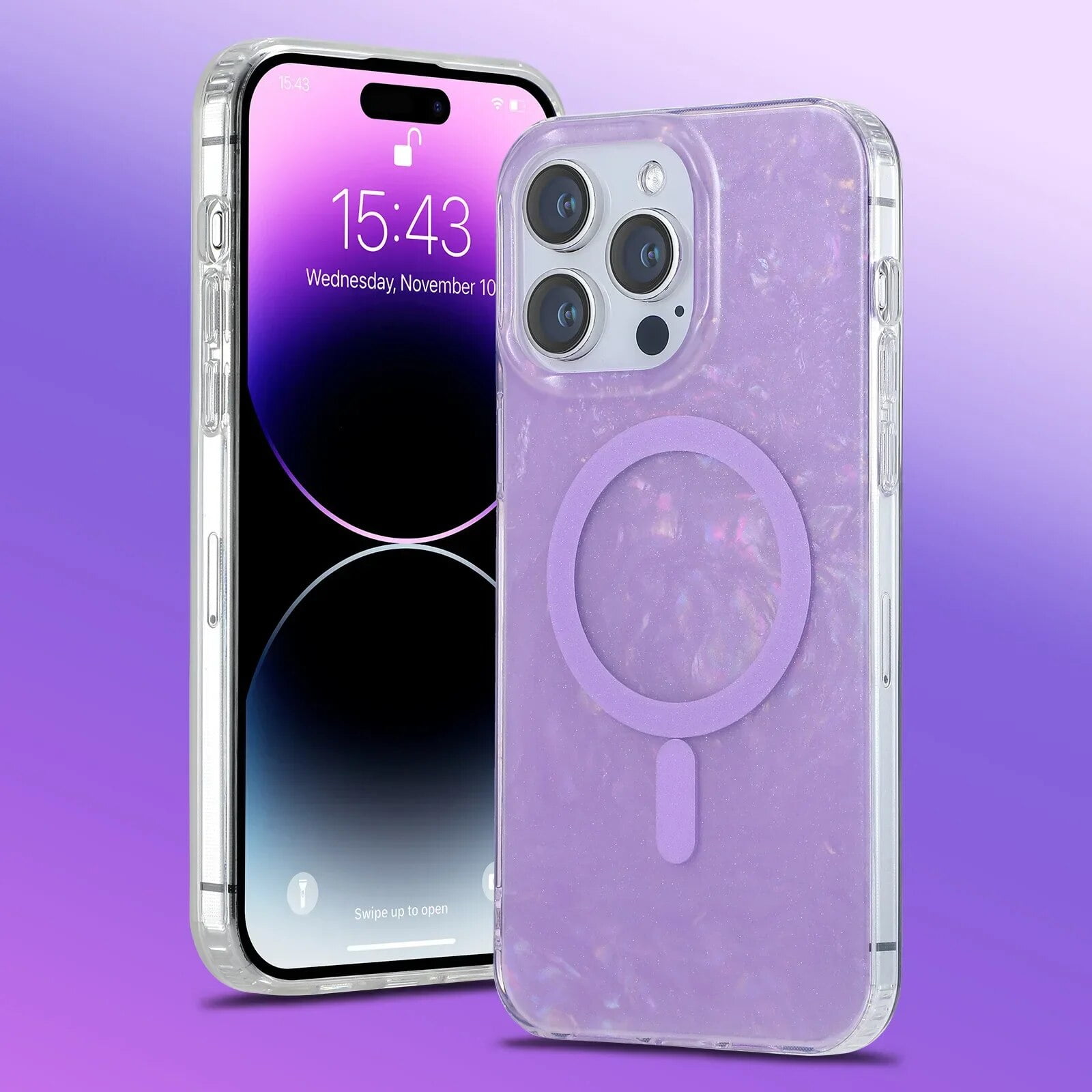 Cute Glitter Shell Pattern For Magsafe Magnetic Phone Case for iPhone ...