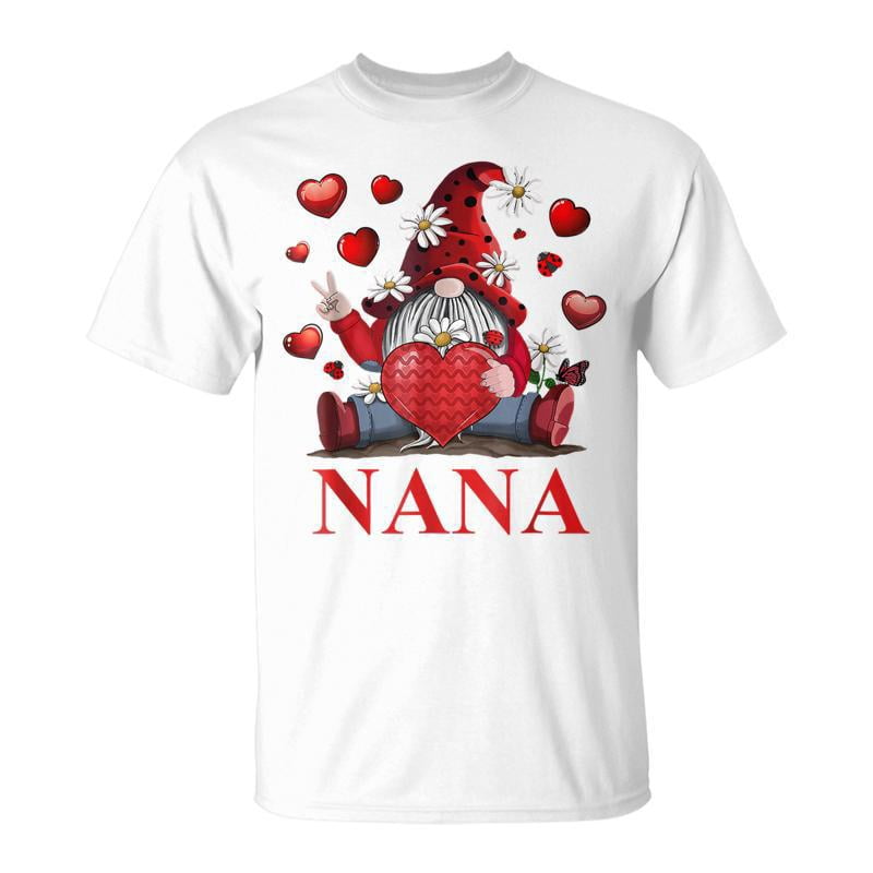 Cute Gnome Nana Valentines Day Women Family Matching TShirt - Walmart.com