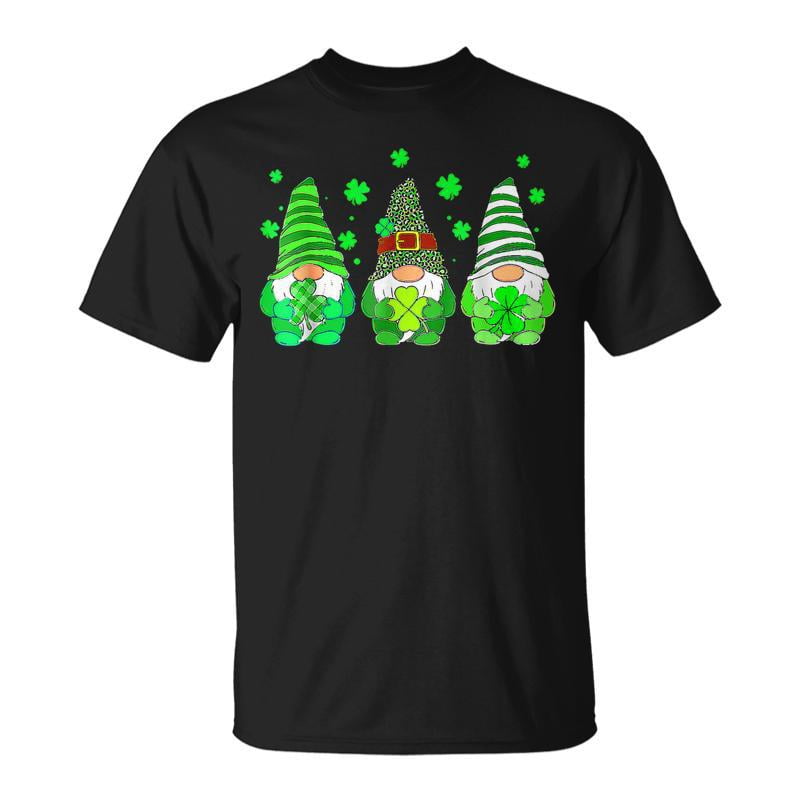 Cute Gnomes Holding Shamrock Leopard Plaid St Patricks Day TShirt ...