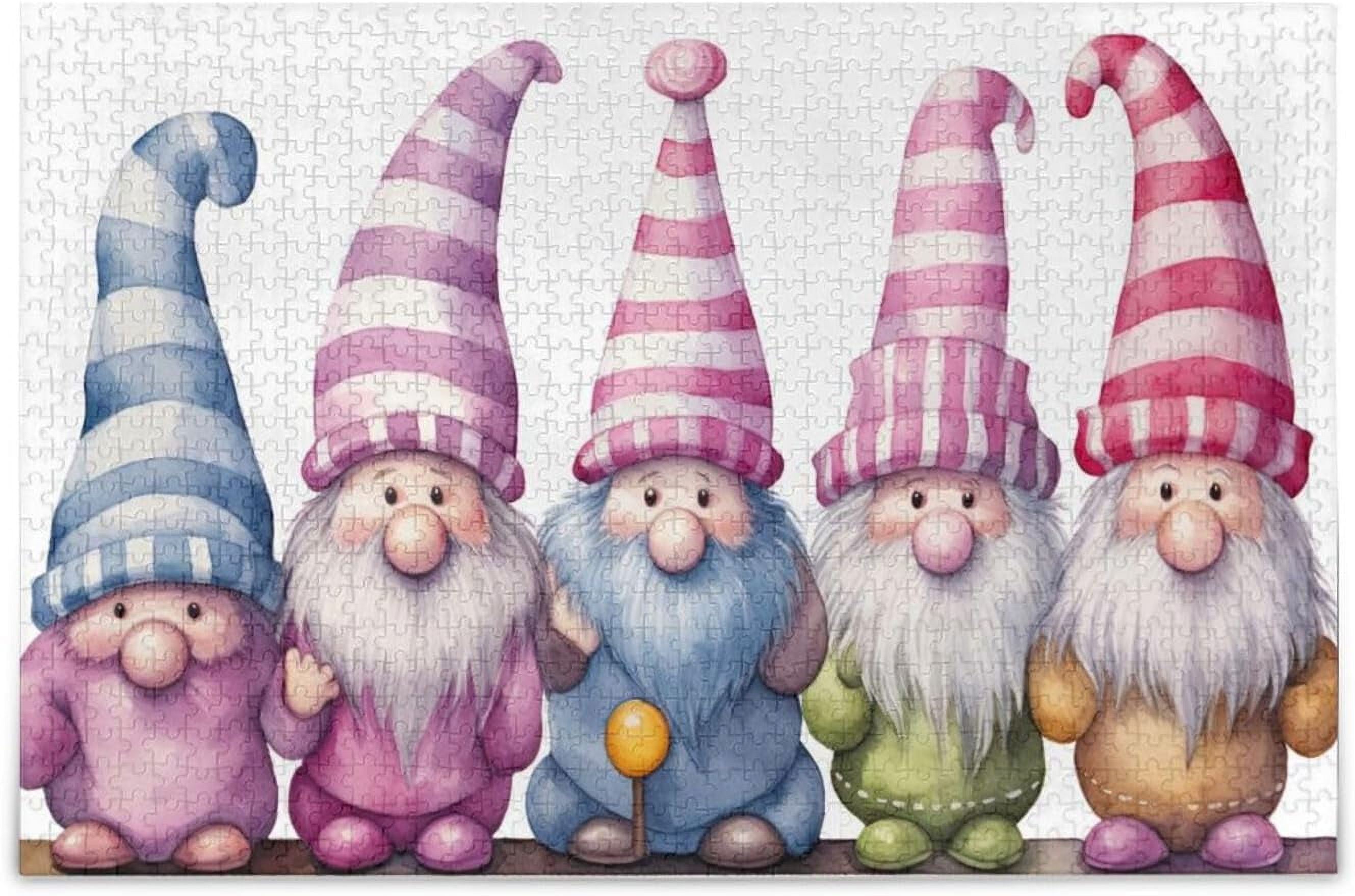 Cute Gnomes Jigsaw Puzzles for Adults 1000 Pieces, Die-Cut Puzzle ...